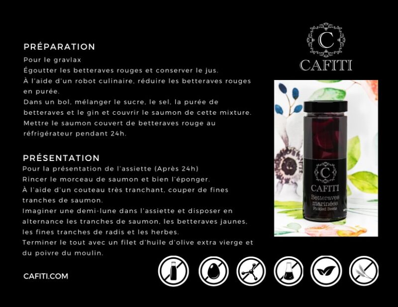 Gravlax de saumon aux betteraves rouges - Cafiti - Produits gourmets ...